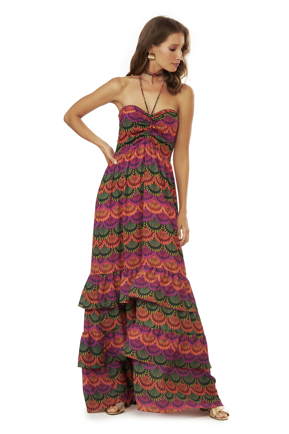 Tee Match - VESTIDO LONGO LEQUE COLOR Tee Match - VESTIDO LONGO LEQUE COLOR
