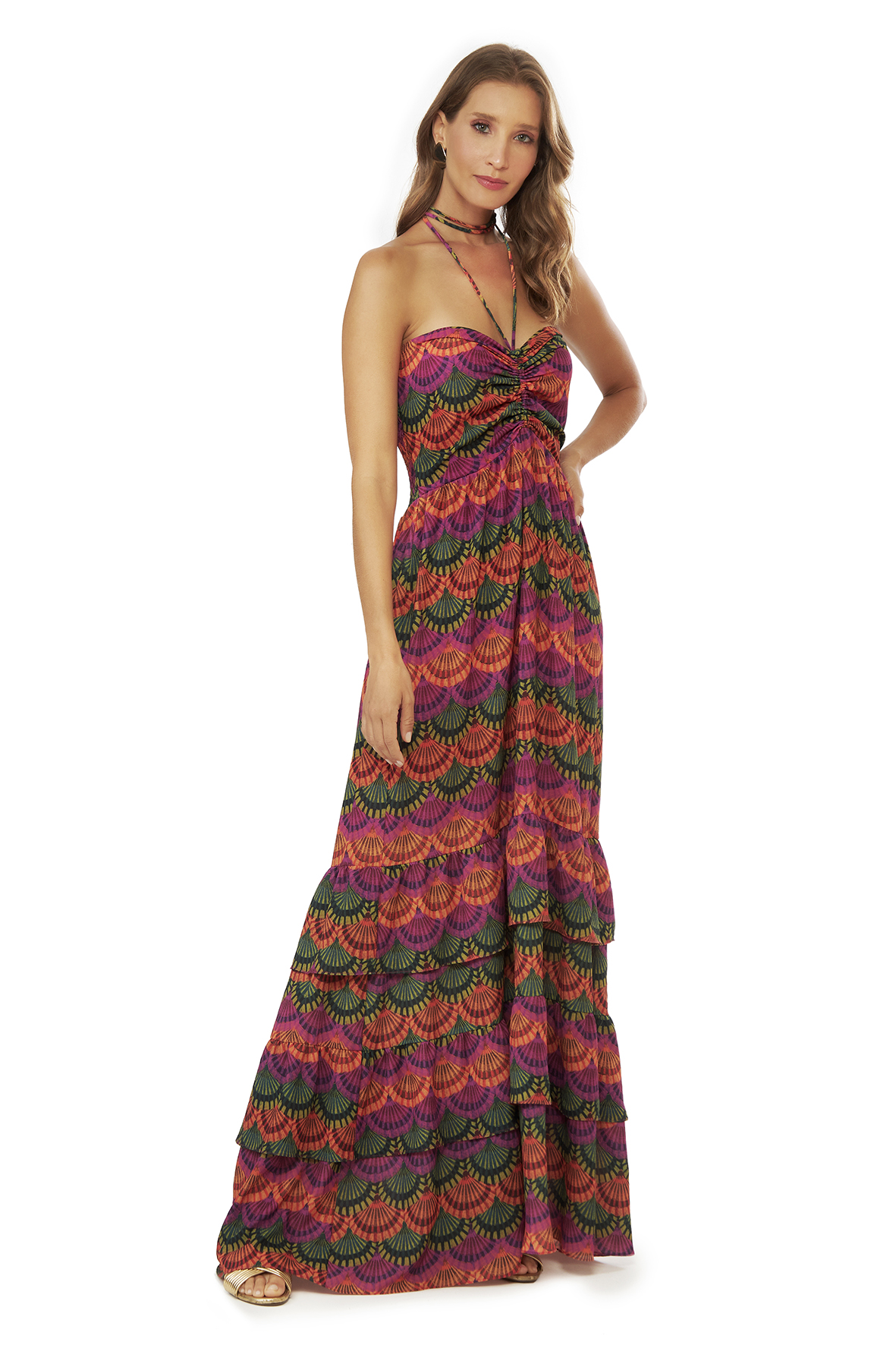 Tee Match - VESTIDO LONGO LEQUE COLOR Tee Match - VESTIDO LONGO LEQUE COLOR